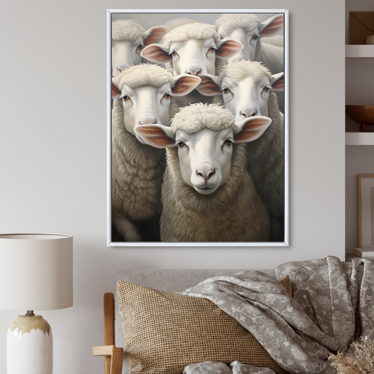 Rosalind Wheeler Realistic Sheeps Portrait - Animals Wall Decor | Wayfair